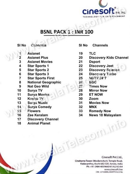 Exclusive: BSNL IPTV Channel List And Tariff Plans Released, Plans Starting From Rs 100 On Wards ...