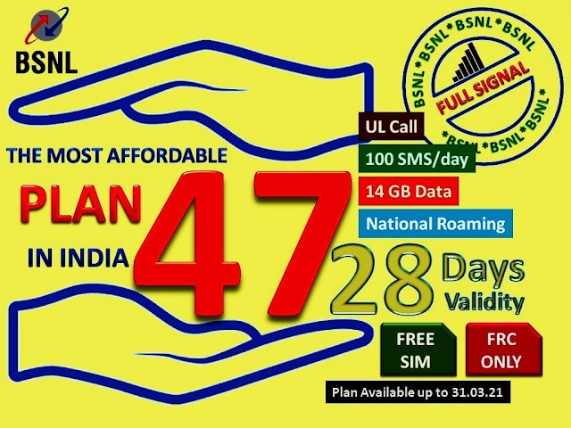 BSNL Launches The Most Economic Prepaid Mobile Plan @ Just ₹47 ...