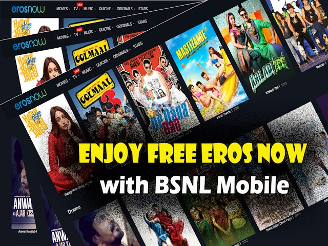 Enjoy Free EROS Now Entertainment Services With All BSNL Postpaid Mobile Plans From 1st July ...